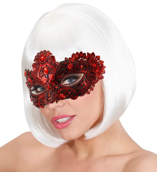 Theatrical Red Masquerade Eye Mask – Ad Hoc London